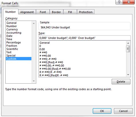 how to determine whether you are over or under budget using custom