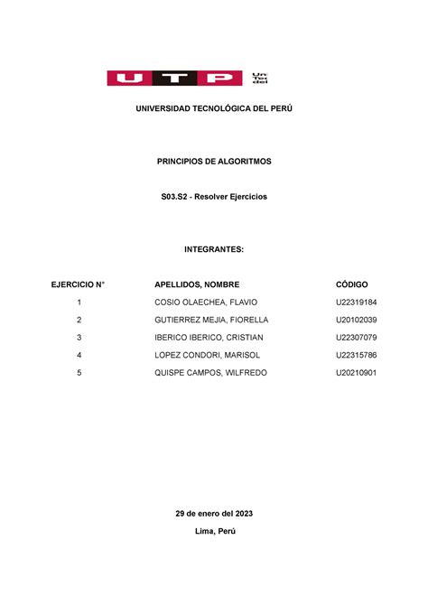 Algoritmos S3 UNIVERSIDAD TECNOLÓGICA DEL PERÚ PRINCIPIOS DE ALGORITMOS S03 Resolver