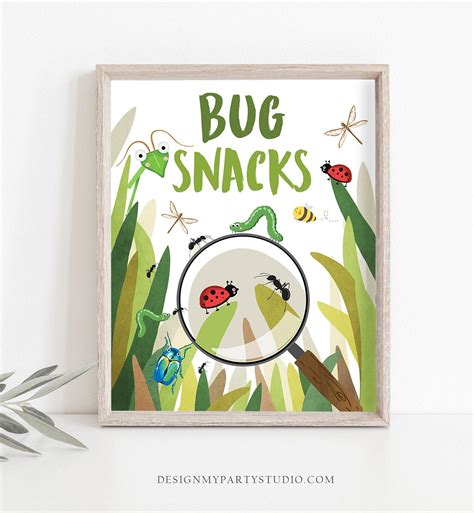 Bug Snacks Birthday Sign Sweets Table Decor Bug Birthday Party Etsy