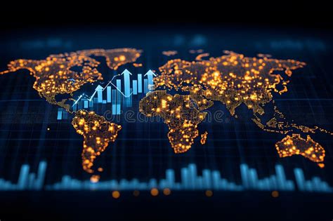 Global Economic Growth Concept With Digital World Map And Data Visualization For Business