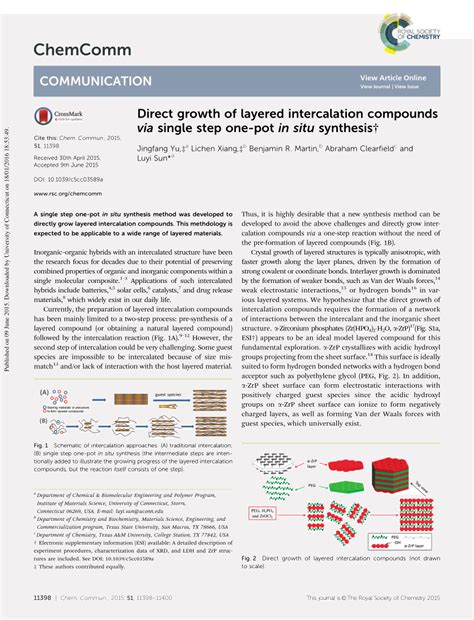 Pdf Direct Growth Of Layered Intercalation Compounds Via Single Step One Pot In Situ Synthesis