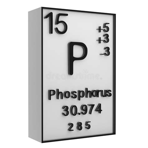 Phosphorus Phosphorus On The Periodic Table Of The Elements On White Blackground History Of