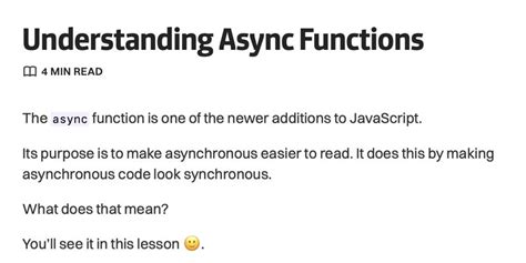 zell liew on linkedin asynchronous functions make code easier to read by making asynchronous…