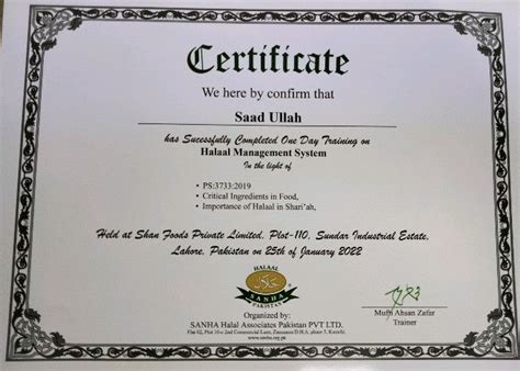 Saad Ullah Khan On Linkedin Halalcertification Sanhahalaalassossiates Shanfoods…