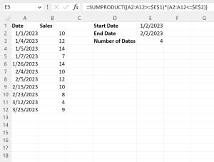 Excel How To Count Number Of Date Occurrences