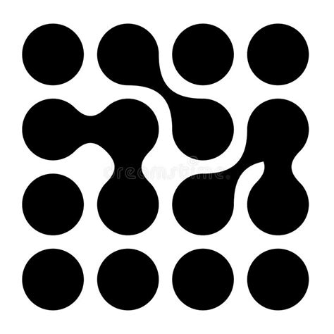 Metaball Connected Dots Circles Pattern Texture Element Stock Vector