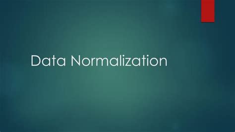 Data Normalization Ppt