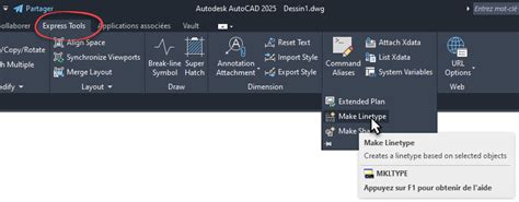Type De Ligne Personnalisée Express Tools Aplicit