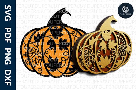 Thanksgiving Leaf Pattern Pumpkin Graphic By Dupercut · Creative Fabrica