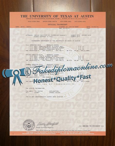 Can I Get A Ut Austin Official Transcript With A Good Score