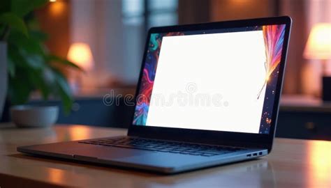 modern black laptop open displaying blank screen windows innovation