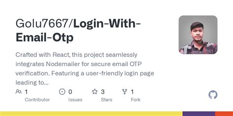 github golu7667 login with email otp crafted with react this