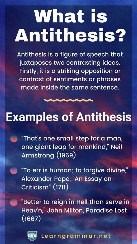 What Is Antithesis Figure Of Speech Grammar And Punctuation Complete English Grammar