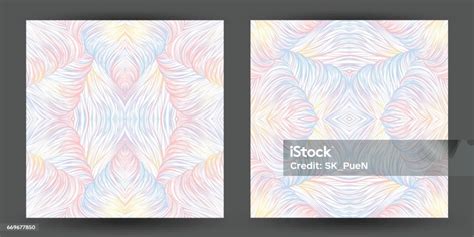 원활한 추상 패턴을 설정 합니다 라인 아트 트레이 서 텍스처 웨이브 헤어 내츄럴 파스텔 컬러 강에 대한 스톡 벡터 아트 및 기타 이미지 Istock