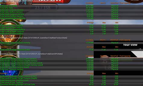 Unreal Stat Commands Gameface Documentation