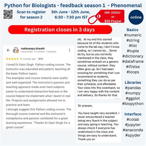 Dr Vipin Singh On Linkedin Python For Biologists