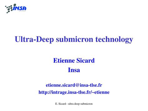 Ppt Ultra Deep Submicron Technology Powerpoint Presentation Free