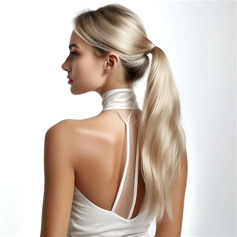 Premium Photo Elegant Sleek High Ponytail For Women Ponytail