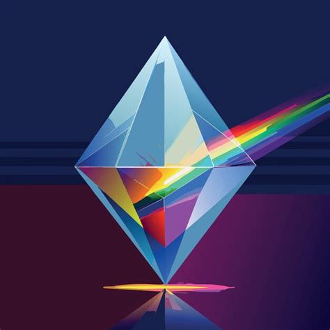 무지개 빛 프리스마 효과 투명한 파란색 배경 프리미엄 Ai 생성 벡터