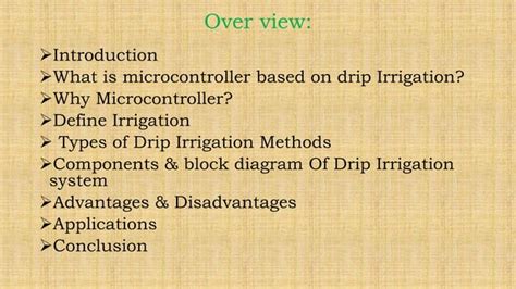 Micro Controller Based Drip Irrigation System Ppt