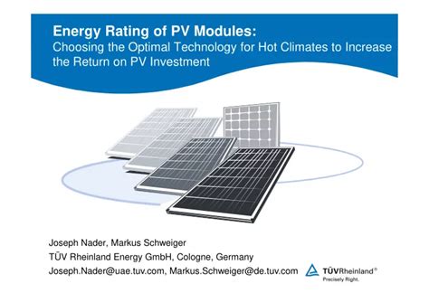 Ppt Energy Rating Of Pv Modules Choosing The Optimal Technology