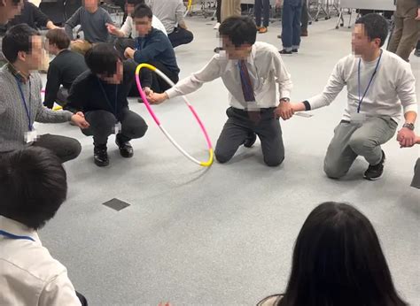 フラフープリレーのやり方と参考タイムについて ビジネスゲーム研修なら株式会社heart Quake