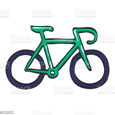 컬러 드로잉의 도로 자전거 아이콘 스포츠 인종 사이클링 속도 Cycling Event에 대한 스톡 벡터 아트 및 기타 이미지