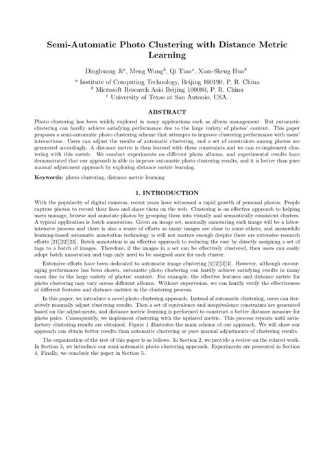 pdf semi automatic photo clustering with distance metric learning