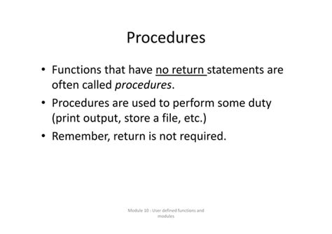 lecture 10 user defined functions and modules ppt
