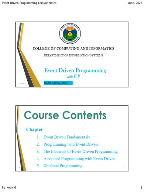 Event Driven Programming Lecture Notes For Final Exam Cs Pdf Databases Menu Computing