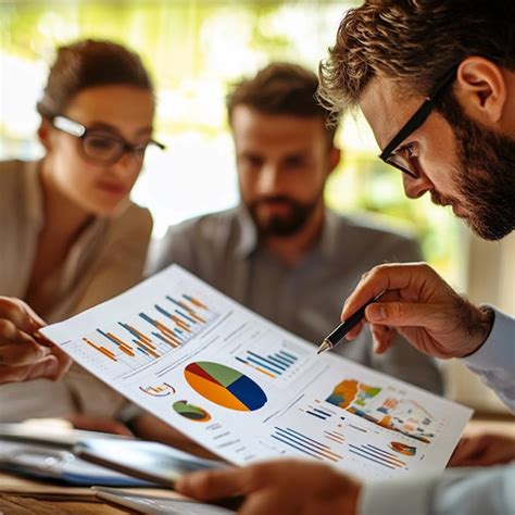 Uma Equipe De Analistas Revisando Um Relatório De Marketing Digital