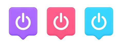 Shutdown Turn On Off Button Energy Switch Power Start Stop Web App Design D Realistic Speech