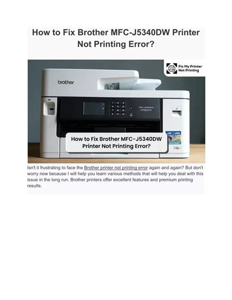 PPT How To Fix Brother MFC J5340DW Printer Not Printing Error PowerPoint Presentation ID