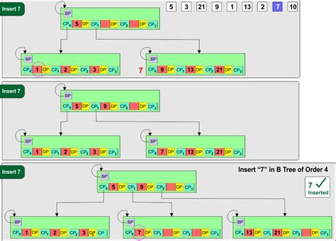 insertion in b tree examples order 3 4 cs taleem