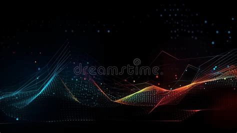 Tech Abstract Data Lines Background Pattern Stock Illustration