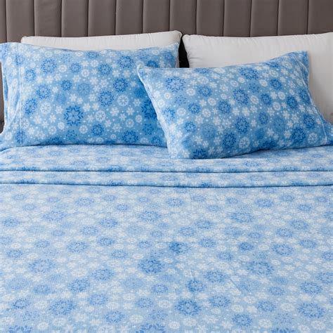 Velvet Plush Fleece Printed Sheet Set Queen 4 Pieces