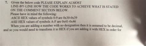 Solved Given The Below Code PLEASE EXPLAIN ALMOST Chegg