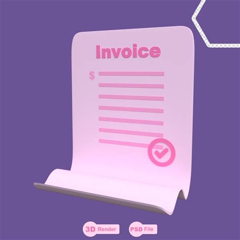 종이 청구서 거래 영수증의 3d 렌더링 결제 아이콘 승인 아이콘 프리미엄 Psd 파일