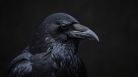 A Black Crow With A Black Background Bird Crow Nature Background