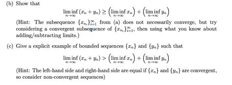 Solved Let Xn N And Yn N Be Bounded Sequences Chegg