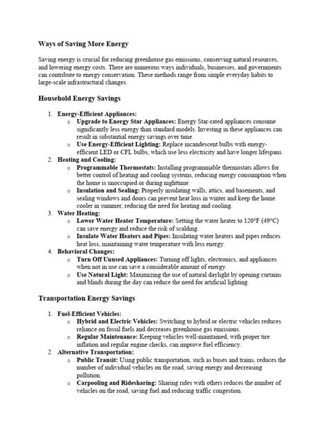discuss ways of saving more energy pdf energy conservation