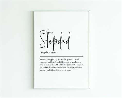 Stepdad Definition Print Step Dad Fathers Day Gift Dad Gift Etsy