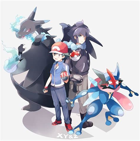 精灵宝可梦 小智 甲贺忍蛙mage 艾岚 喷火龙mage P站may