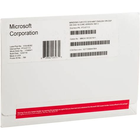 Licence Microsoft Windows 2016 Server Neu Und Originalverpackt In
