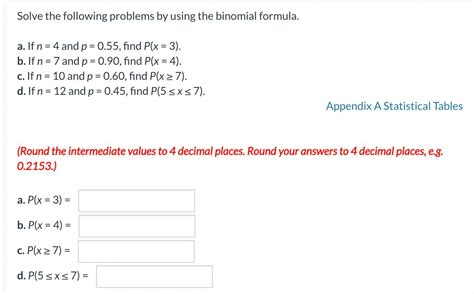 Solved Solve The Following Problems By Using The Binomial Chegg