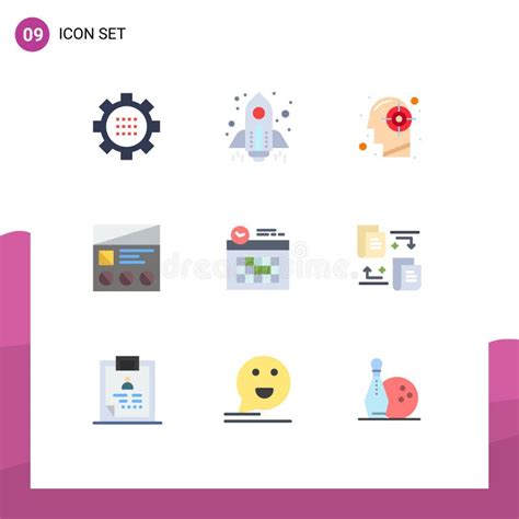 Group Of 9 Modern Flat Colors Set For Ui Lo Launch Fi Mind Stock Vector Illustration Of
