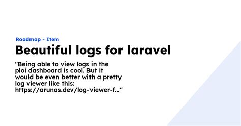 beautiful logs for laravel ploi roadmap
