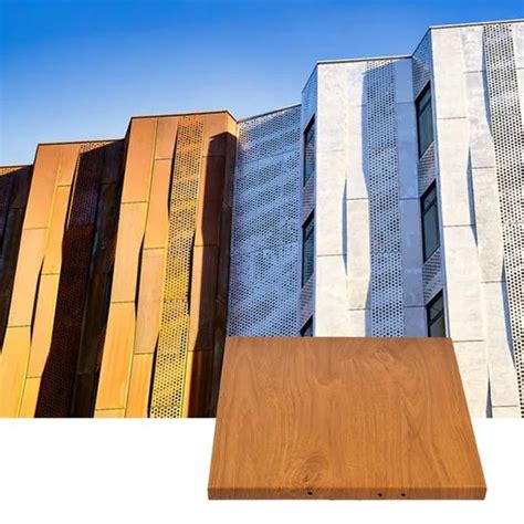 25mm 3mm Ceiling Facade Column Cladding Wood Grain Aluminum Board For