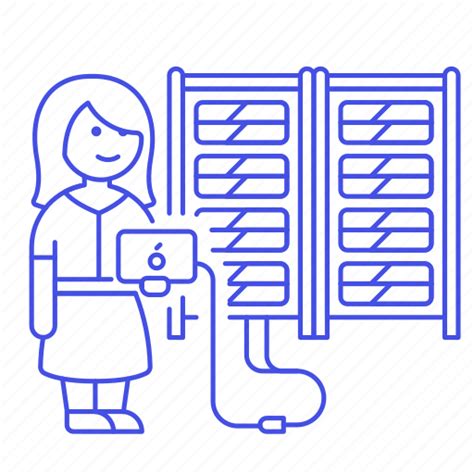 Coder Coding Data Developer Female Programming Rackmount Icon