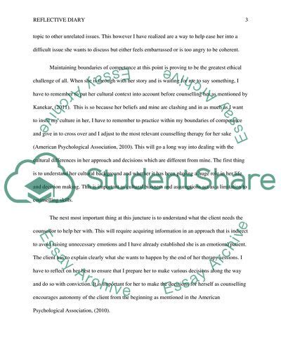 Reflective Diary Analysis Essay Example Topics And Well Written